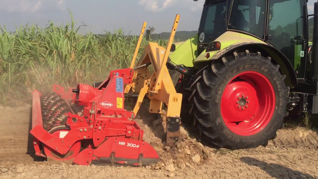 CLAAS ARION430 WITH POWER HARROW AND RIPPER - YouTube