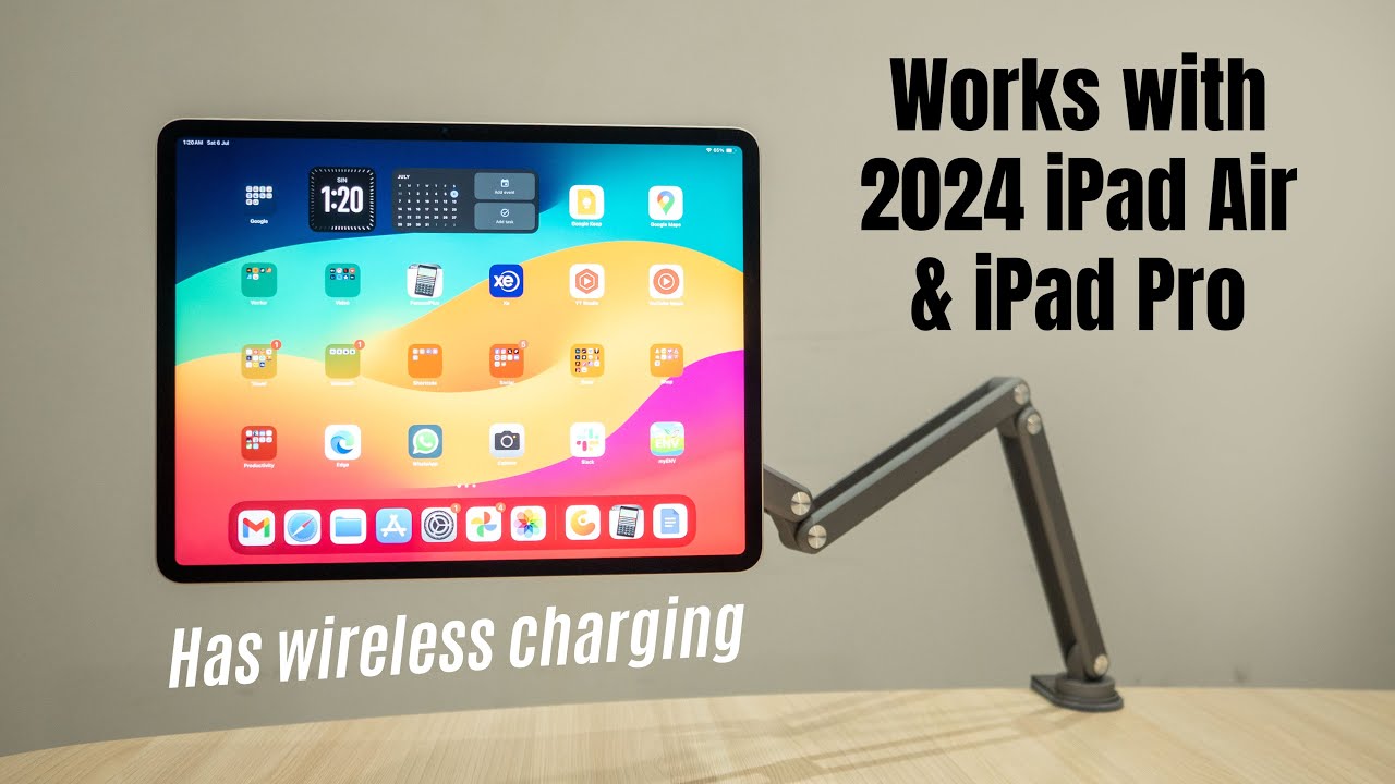 iPad Arm Mount with Wireless Charging: Kuxiu X36 Pro Max - YouTube
