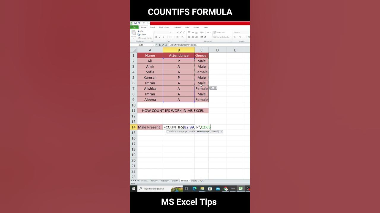 How COUNTIFS formula work in MS Excel - MS Excel tips and Tricks - # ...