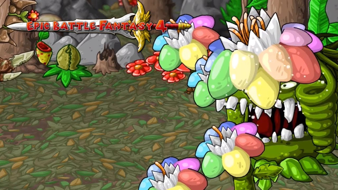 Epic Battle Fantasy 4 V2 Rainbow Rafflesia boss (Epic difficult, all ...