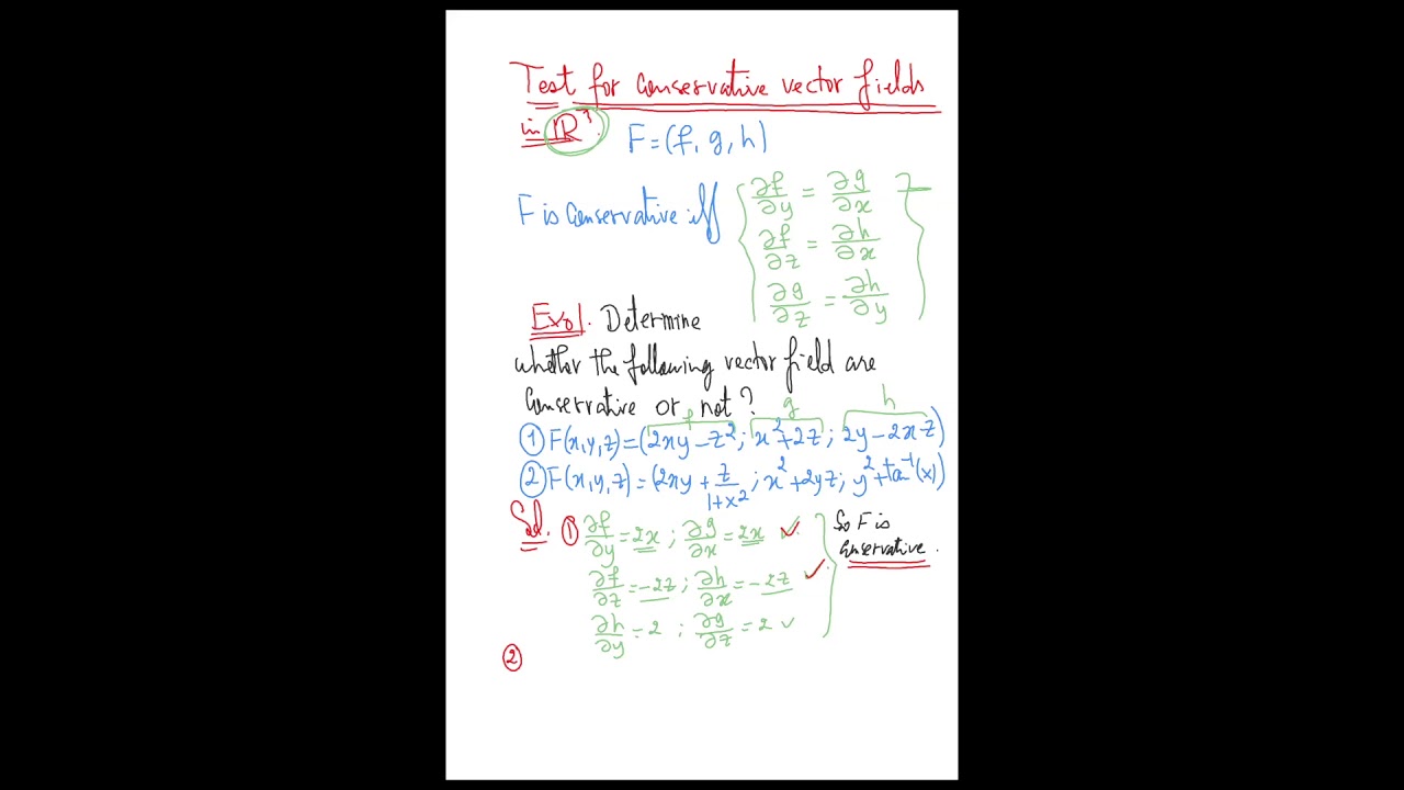 Math203_Lecture26_(Vector calculus: Vector fields; Conservative vector fields, potential ...