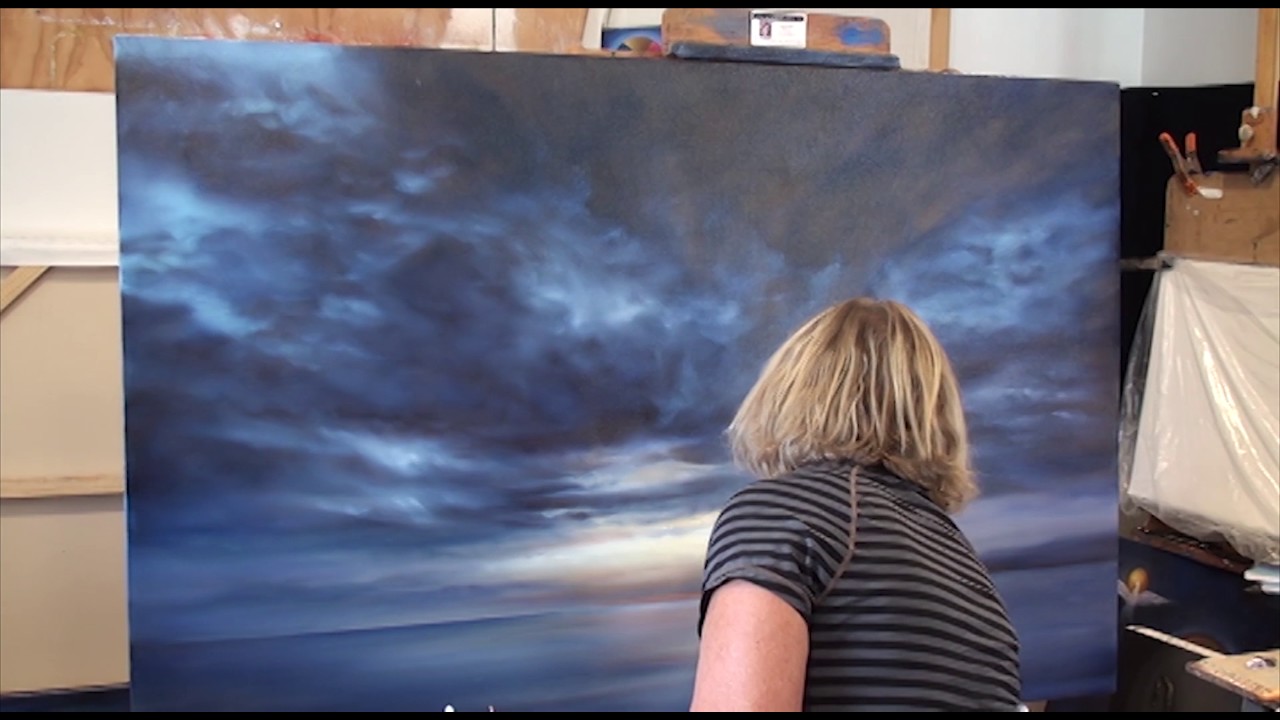 Time Lapse Cloud Painting Demo by Cheryl Kline - YouTube