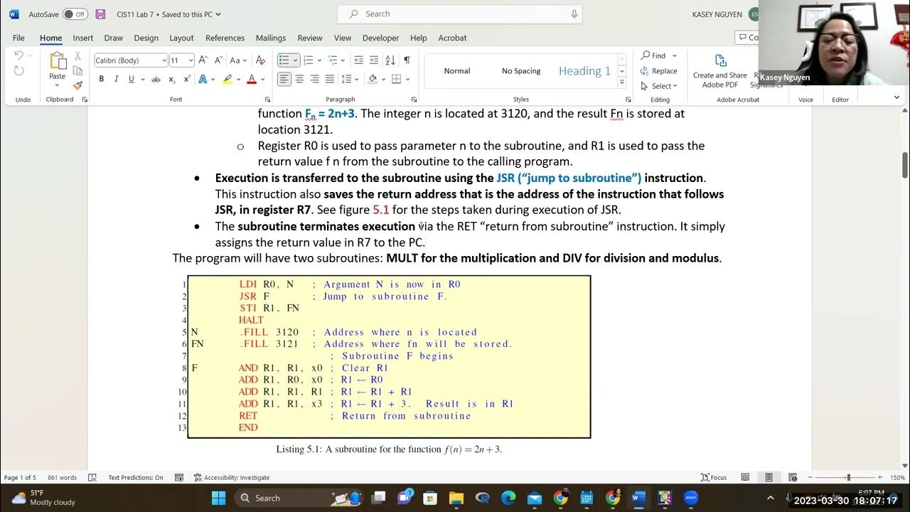 CIS11 Lab 7: Multiplication, Division and Modulus in LC-3 - YouTube