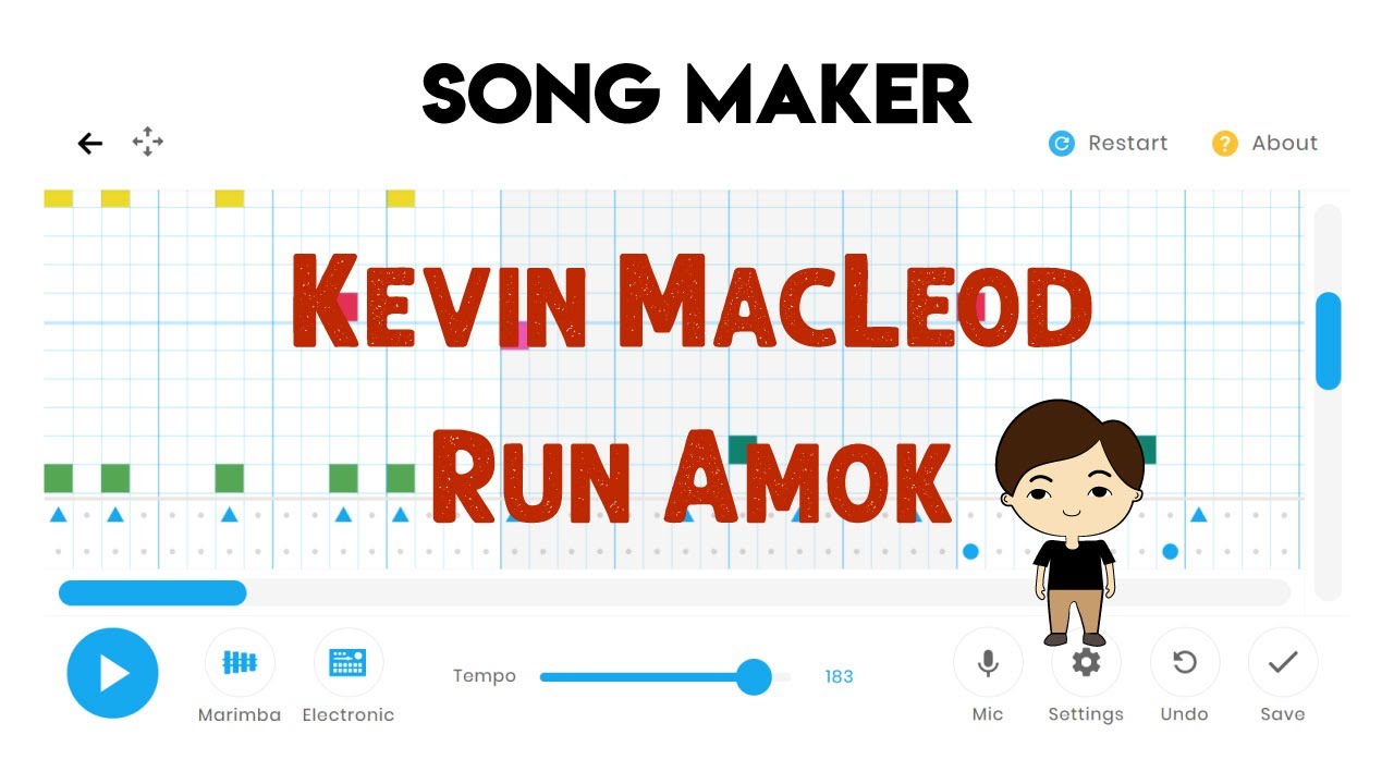 Run Amok - Kevin MacLeod On SONG MAKER Chrome Music Lab - YouTube