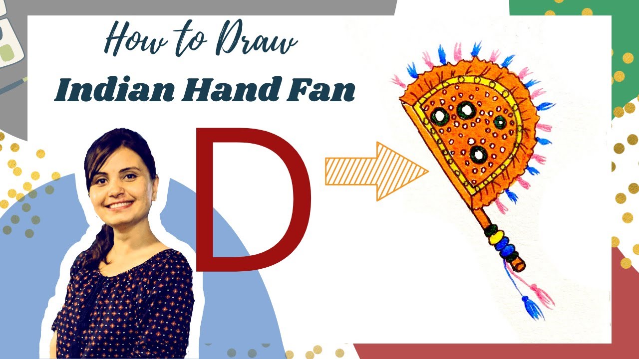 Inktober 2021(Day-7): Fan /How to Draw an Indian Hand Fan with Letter D ...
