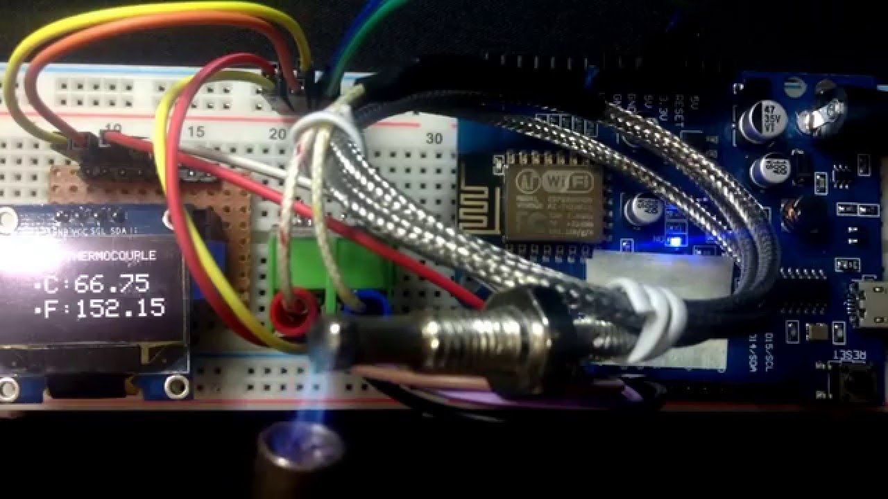 Nodemcu Esp8266 12e On Max6675 With Industrial Thermocouple Youtube