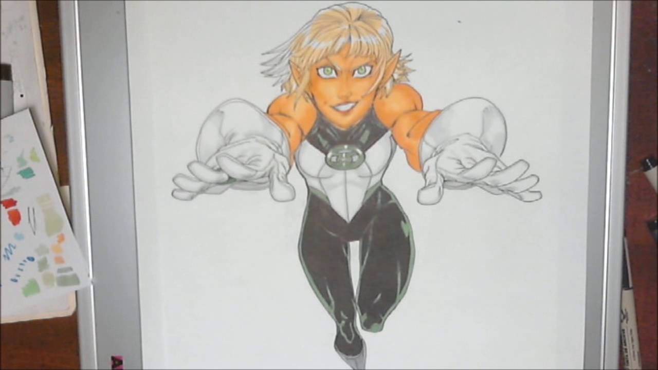 Nork Draws: Green Lantern Arisia Rrab - YouTube