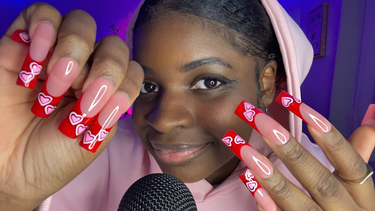 ASMR LONG Nail tapping, clacking, & scratching💗 - YouTube