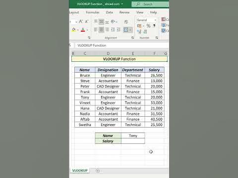 VLOOKUP function in Excel explained in 60 Seconds - YouTube