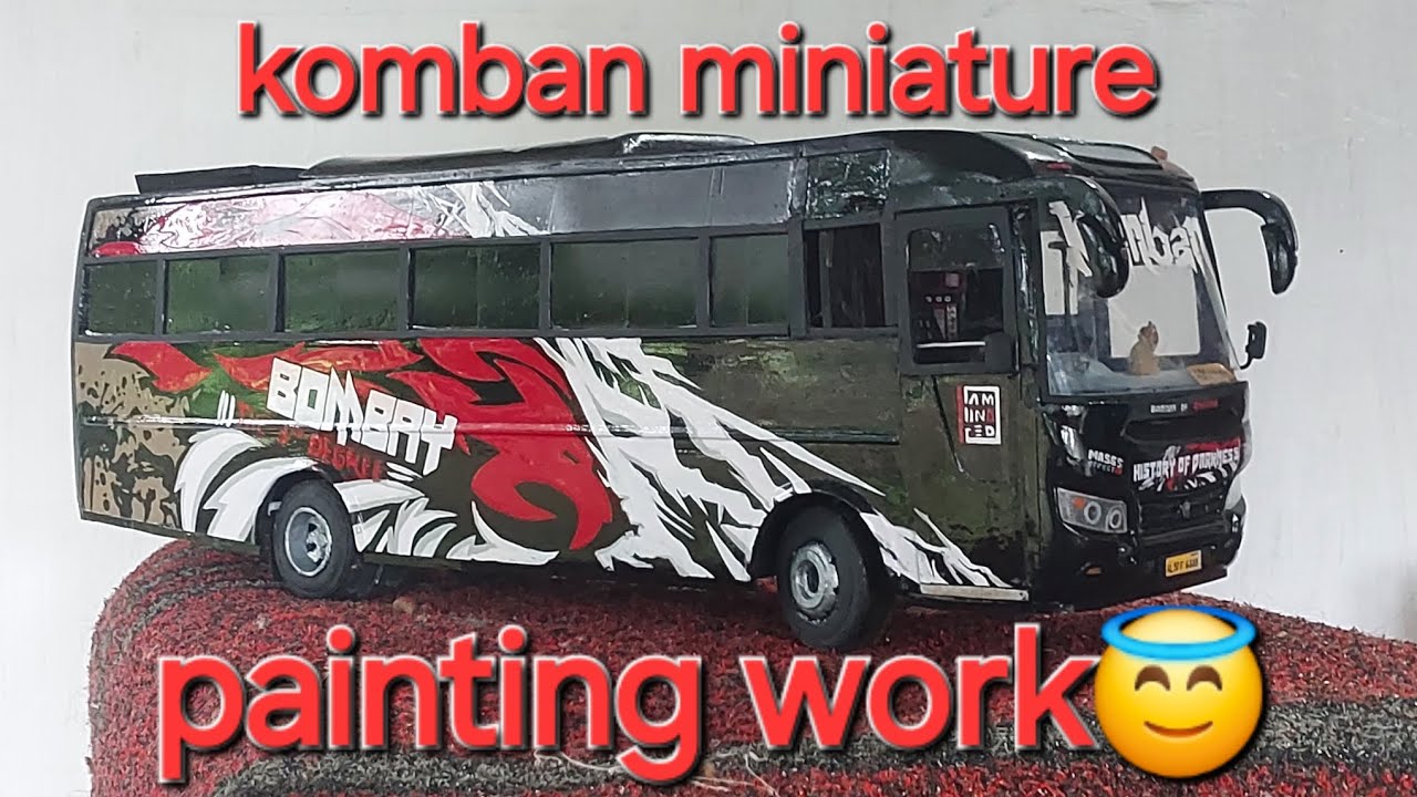 komban miniature painting process. miniature bus painting. bus ...