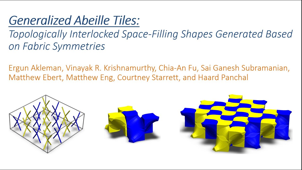 Generalized Abeille Tiles: Space-Filling Shapes Based on Fabric ...