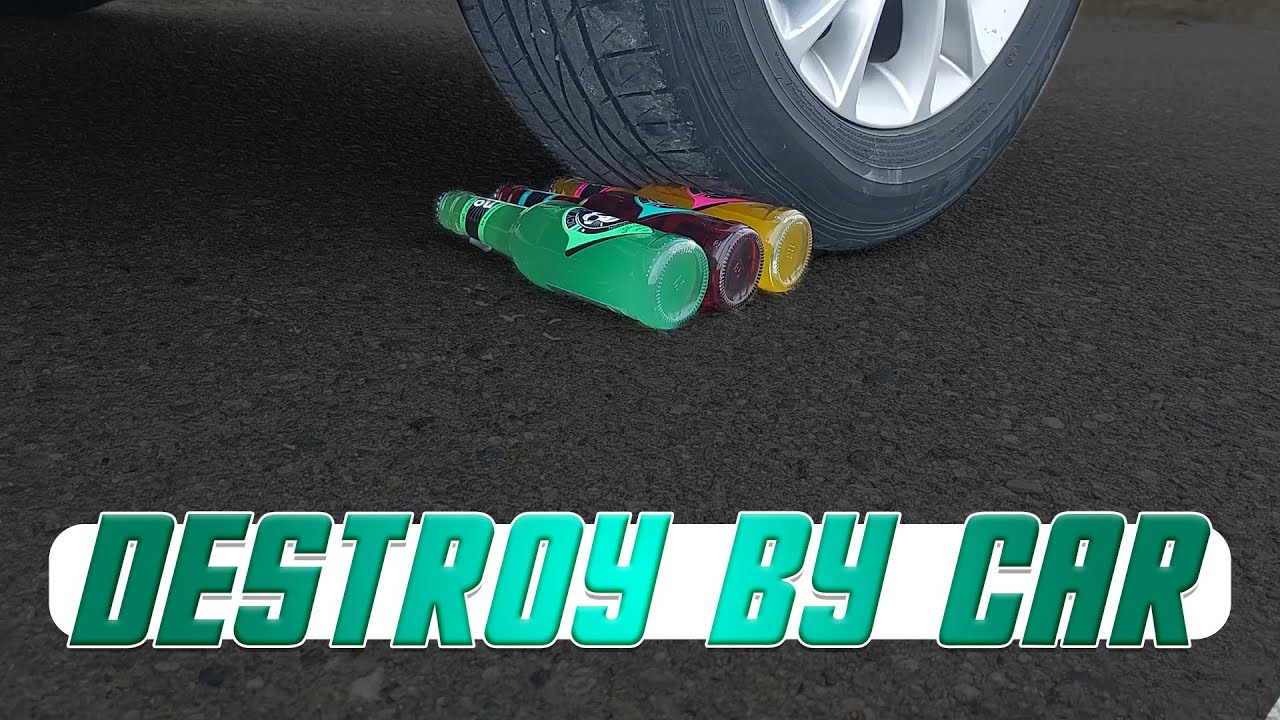Destroy objects with the car - Car competition with equipment - YouTube