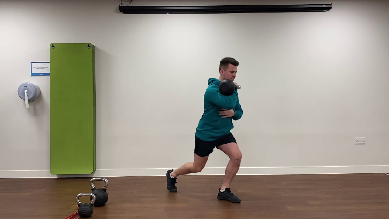 Kettlebell Front Rack Reverse Lunge - YouTube
