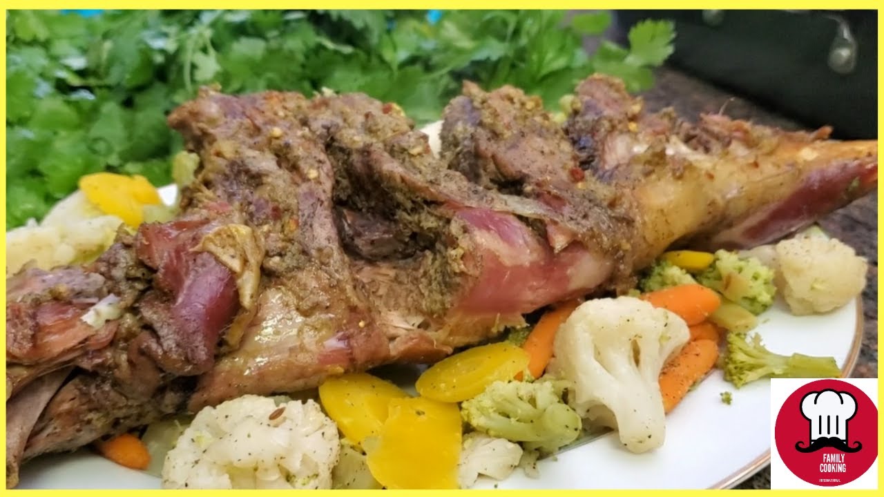 Slow Roasted Mutton Leg || Family Cooking - YouTube