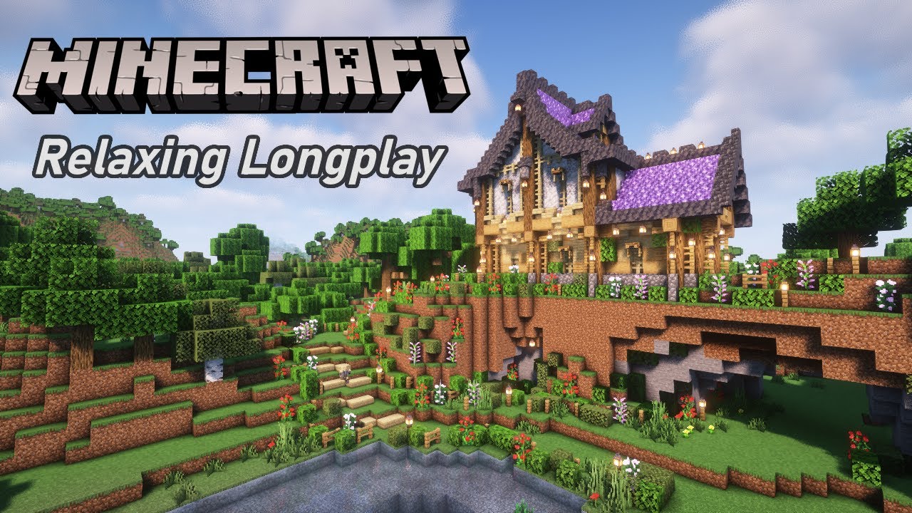 Peaceful Lakeside Cabin On A Hill | Minecraft Relaxing Longplay (No ...