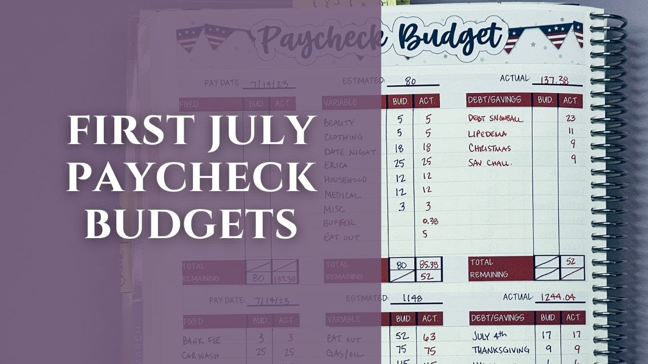 First July Paycheck Budgets || Low Income Budget for Beginners || Zero ...