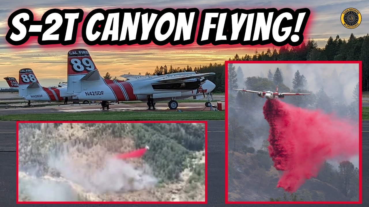 Canyon Flying! Cal Fire S-2T American River Canyon 4 Aug 2023 - YouTube