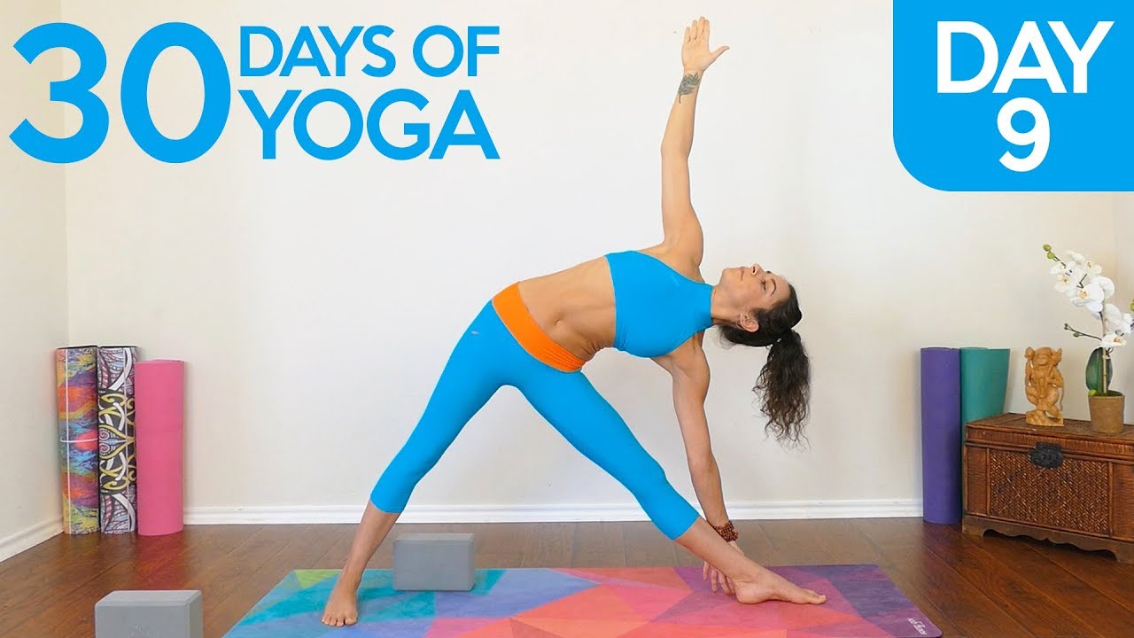 Yoga Basics for Flexibility & Toning ♥ Day 9 Triangle Pose, Relaxing ...