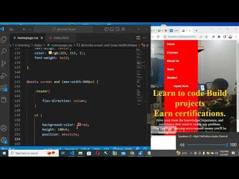 building e-learning website with html css part 3 - YouTube