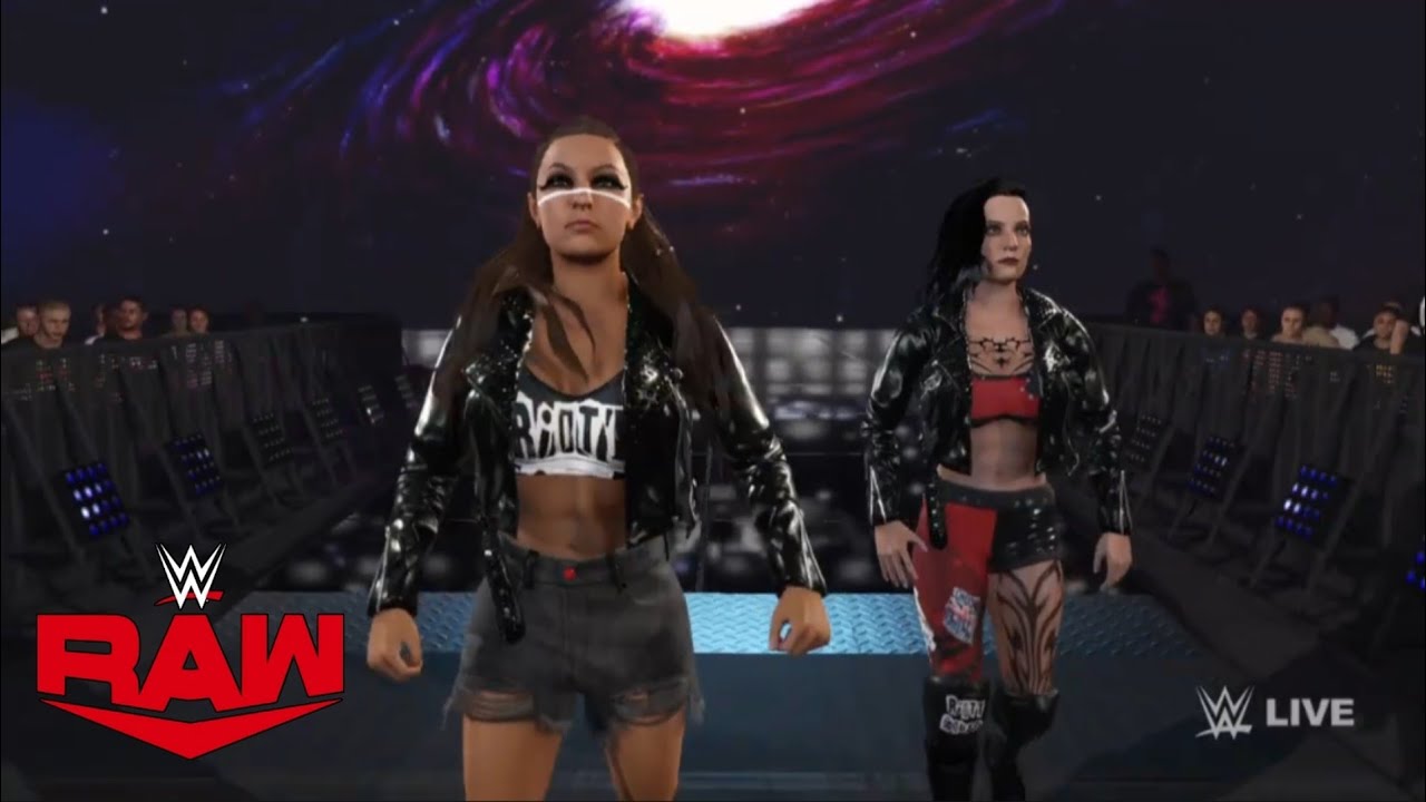 WWE 2k 24 - ( Raw ) Ruby Riott & Shara Logan vs Zoey Stark & Shayna Blazer - YouTube