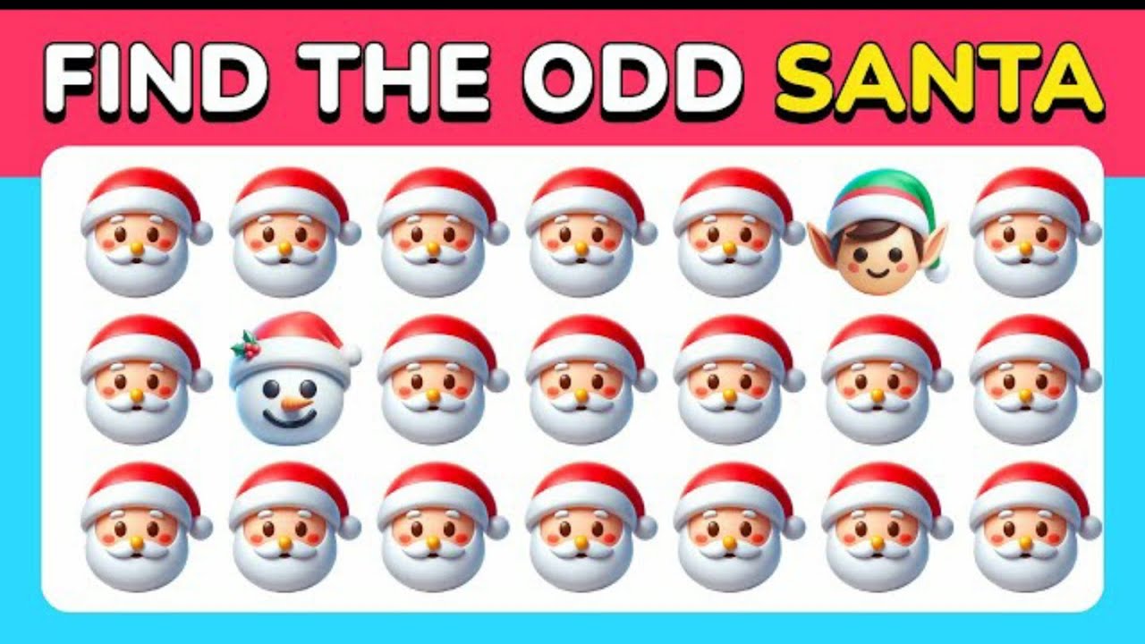 Find The Odd one out Christmas Edition 🎄 ️🎅10 Levels Emoji Quiz Emoji ...