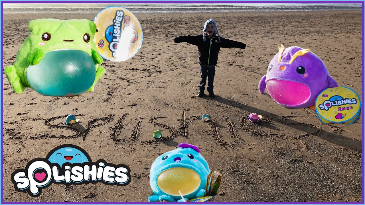 NEW SPLISHIES HIDE AND SEEK at the beach. SHAKE IT, SPLISH IT, SQUISH ...