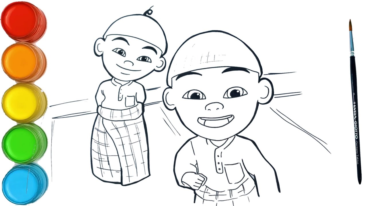 Upin & Ipin Musim 19 - Upin ipin berangkat tarawih pertama - menggambar ...