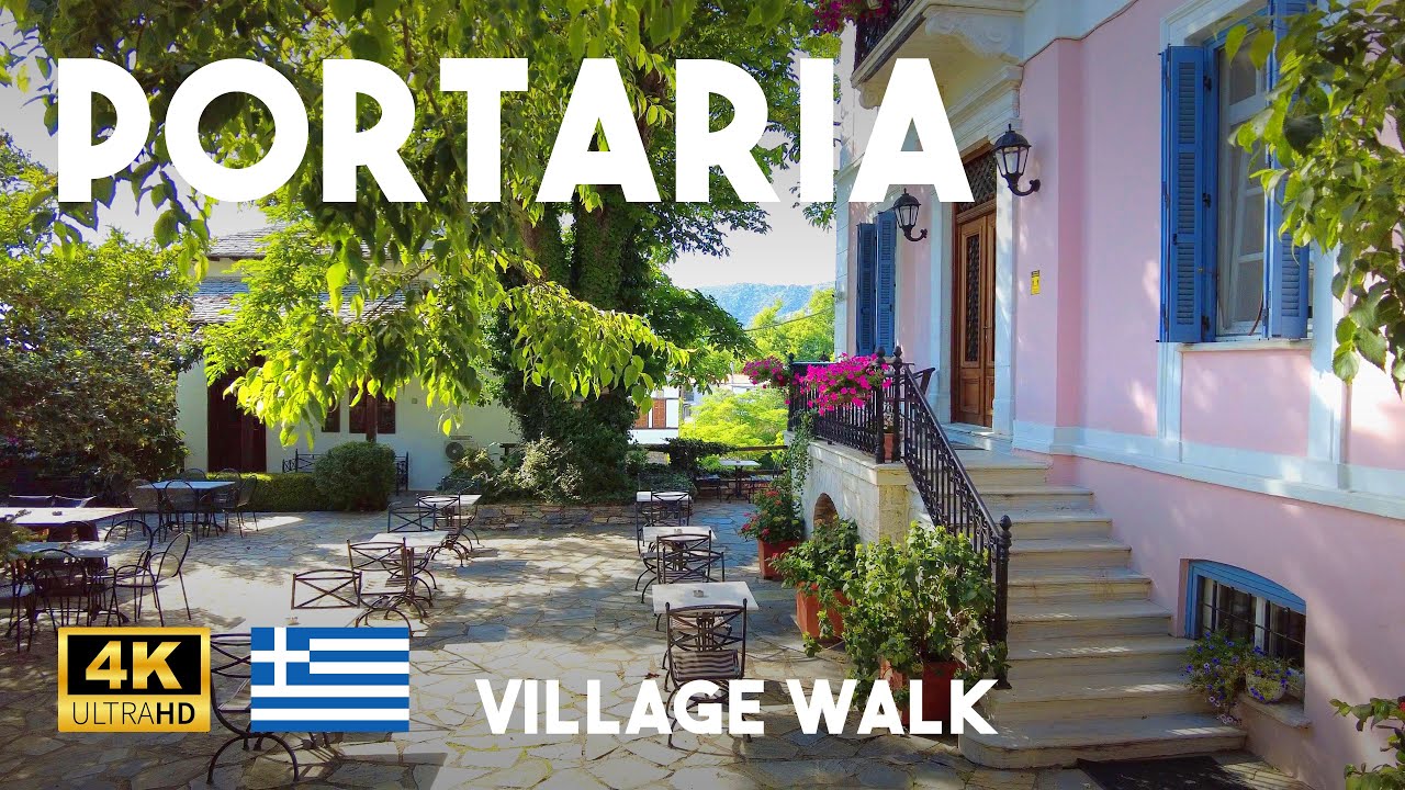 Portaria Pelion Greece Spring Sunny Walk 4K - Panagia Portarea ...