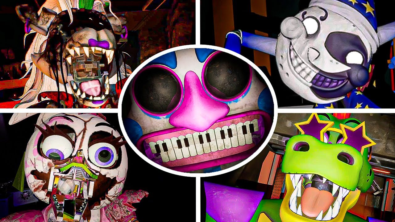 FNAF Security Breach - All Bosses + Ending - YouTube