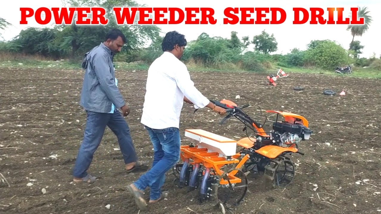 Seed drill machine || power weeder seed drill || power tiller seeder ...