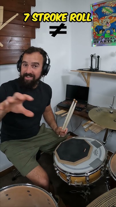 🎶 SEVEN STROKE ROLL drum rudiment tutorial. Beginner Drum Lesson #shorts #drumlessons #rudiments ...