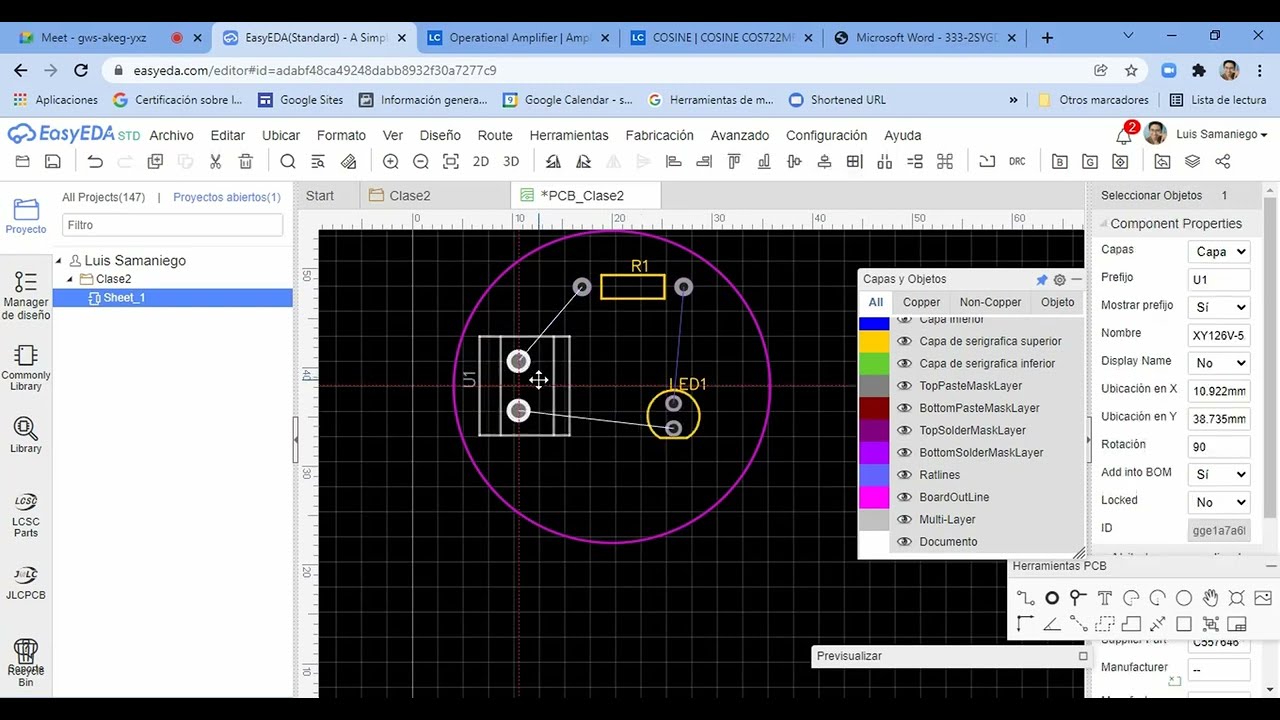 Clase Diseño del PCB y gerber en EasyEda - YouTube