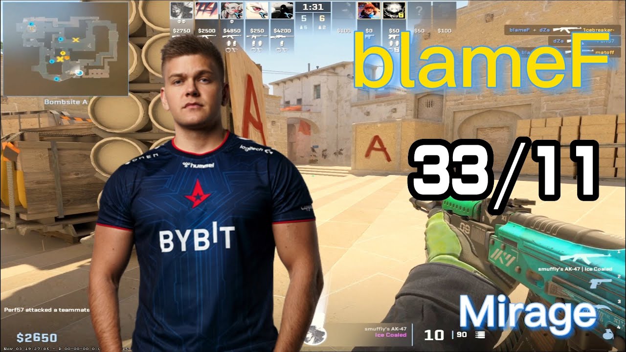 blameF CS2 MIRAGE POV （33/11）￨ 2 Triple Kills ￨2 Quadro Kills￨ (CS2 ...