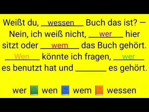 Fragen - wer, wen, wem, wessen - Weißt du, wessen Buch, wer hier sitzt ...