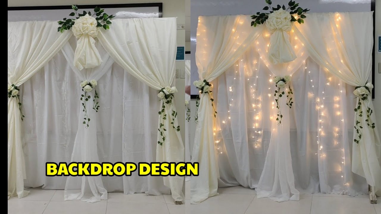 WEDDING BACKDROP DESIGN FLORAL BACKDROP DESIGN TABLE SKIRTING TUTORIAL ...