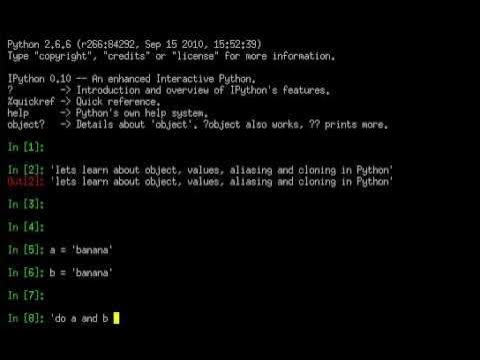 Basic Concept about Object, Values, Aliasing and Cloning in Python - YouTube