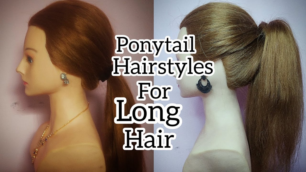 ||beautiful ponytail hairstyle for long hair|| ||high ponytail for ...