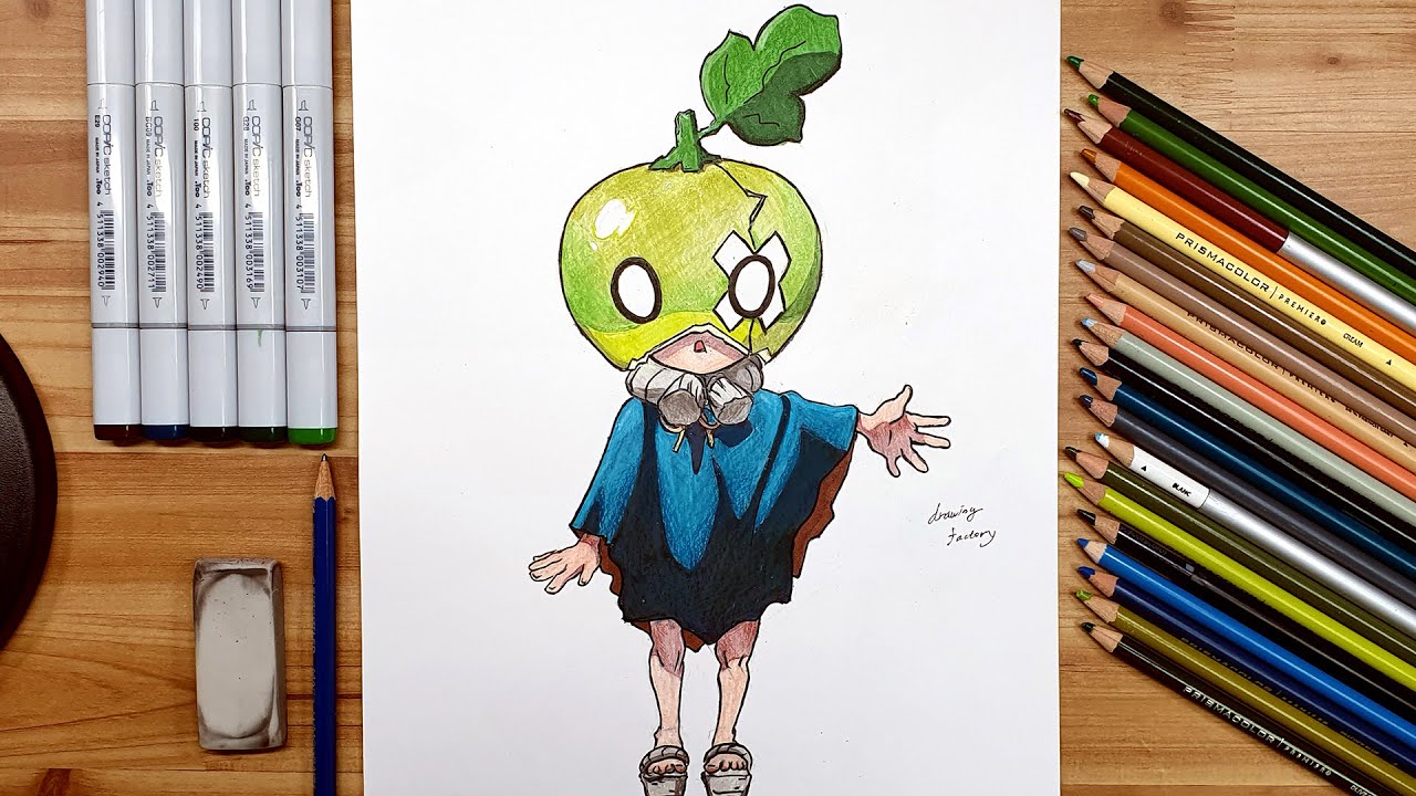 Drawing Suika - Dr.Stone (ドクターストーン スイカ)닥터 스톤 스이카 손그림 그리기 - YouTube