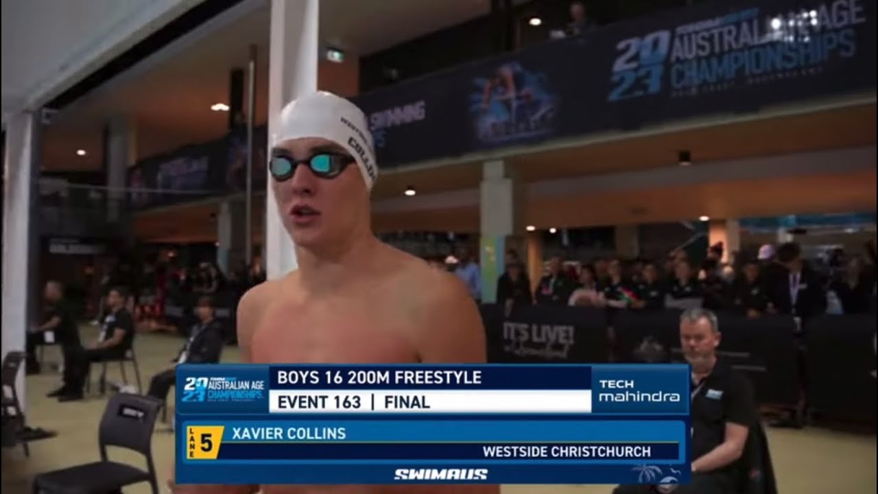 Xavier Collins - 200m Free, 2nd place 2023 Australian Age Nationals ...
