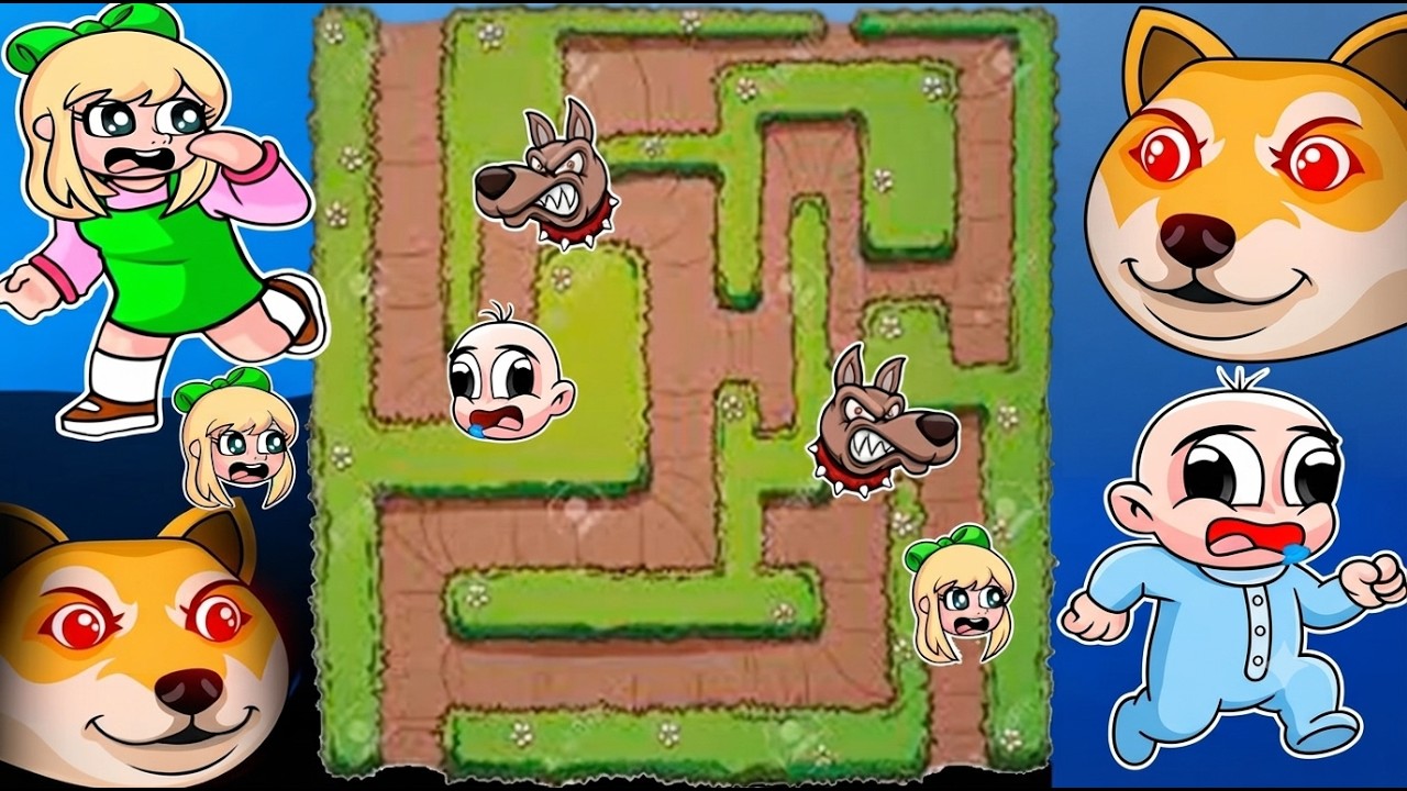 ¡ESCAPA DE LAS CABEZAS GIGANTES DOGE! 🐶😱 BEBE NANI VS DOGE HEAD en ...