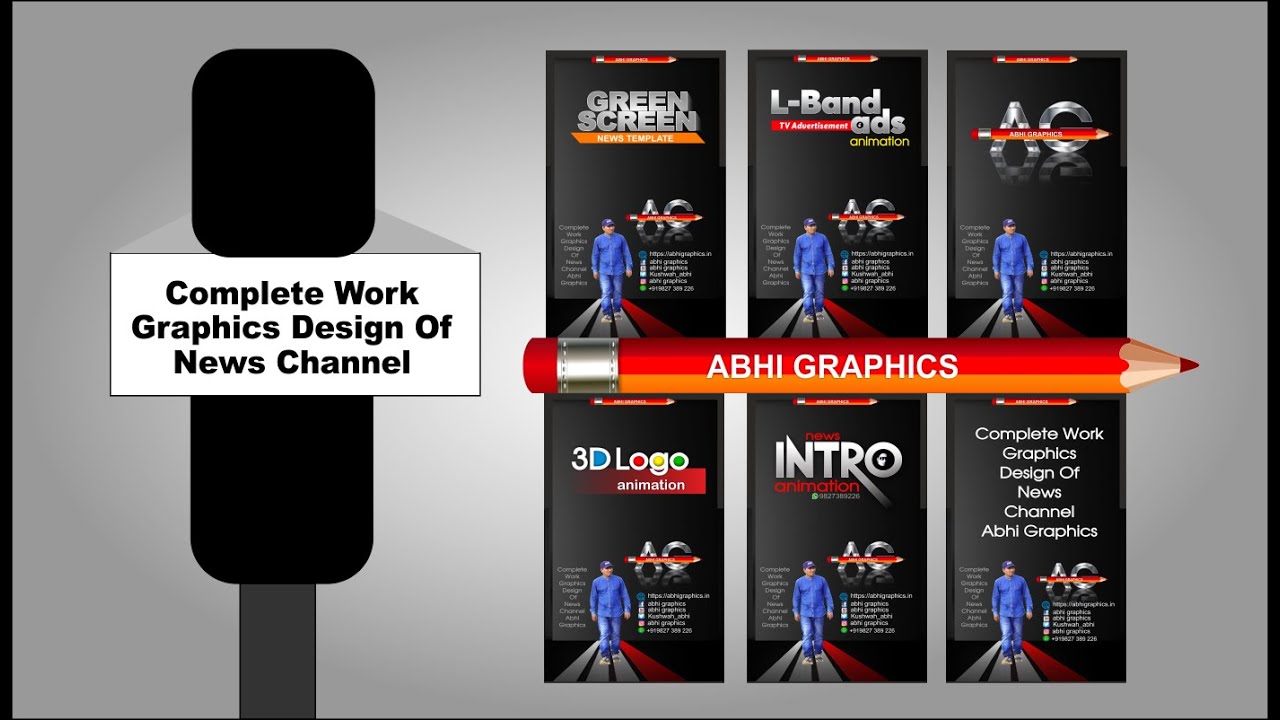 Complete work graphics design of news channel ABHI GRAPHICS - YouTube