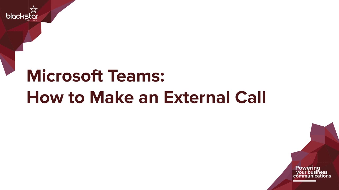 Microsoft Teams How To Make An External Call YouTube Microsoft Teams How To Make An External Call YouTube