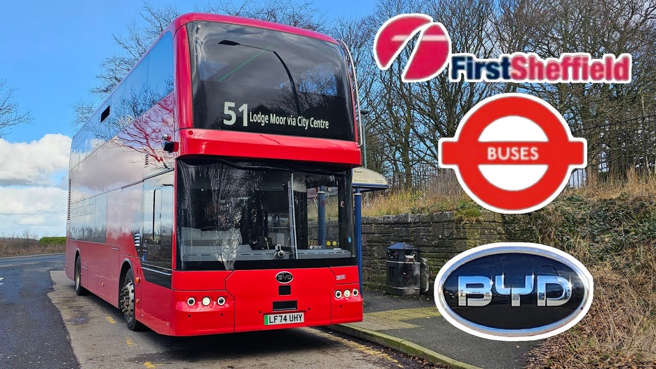 First Bus Sheffield X London BYD BD11 ⚡Bus 38500 On 51 - YouTube