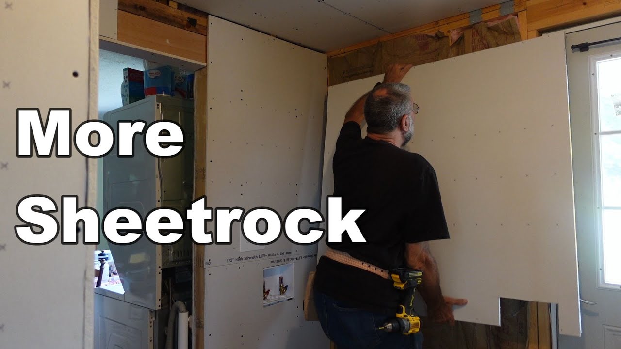 Sheetrocking the Walls - Addition Build 44 - YouTube