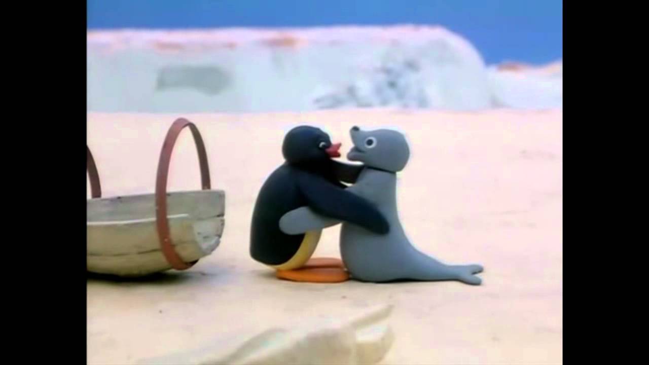 Pingu and Robin hug and spank each other - YouTube