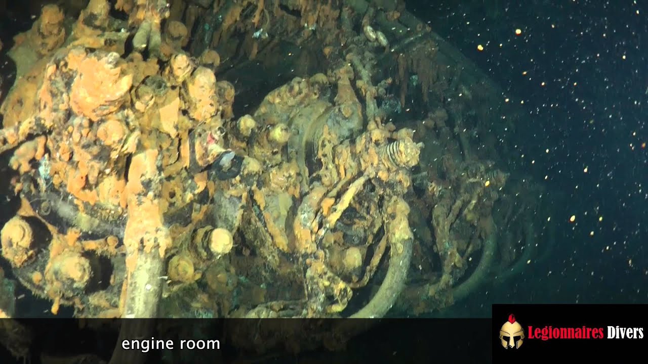 Diving inside Zenobia's wreck engine room - YouTube