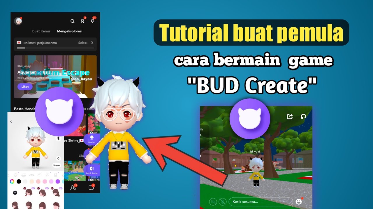 Tutorial buat pemula cara bermain game BUD Create | Cara login game BUD ...