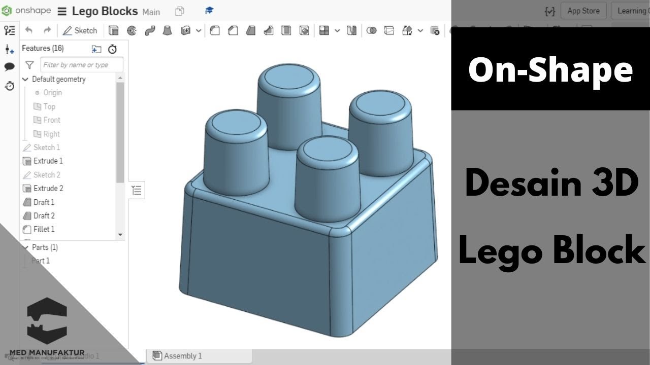 Beginner Tutorial On Shape - Cara Membuat Desain 3D Lego Block (Proses ...