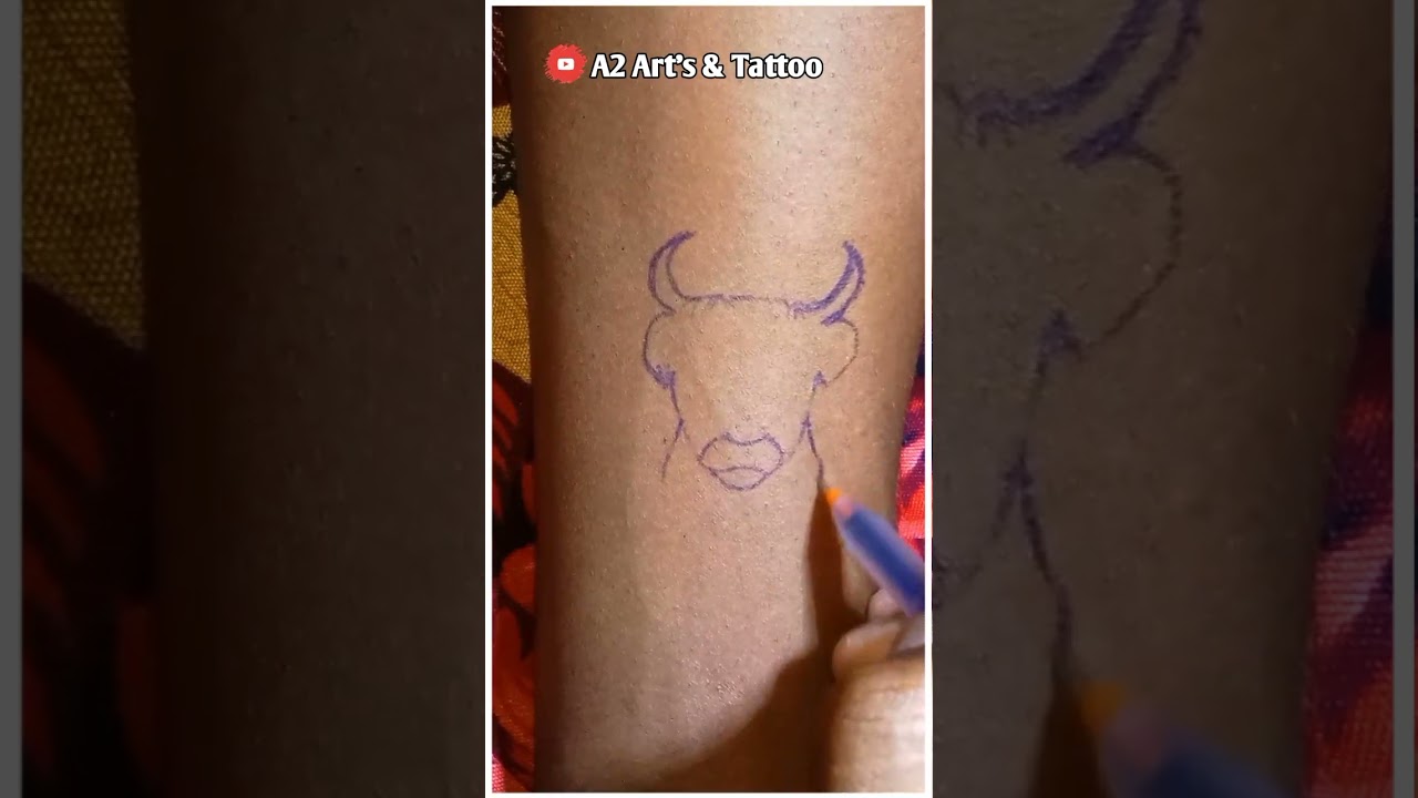 How To Make Stylish Bull Hand Tattoo Design || Amezing Stylish Bull ...