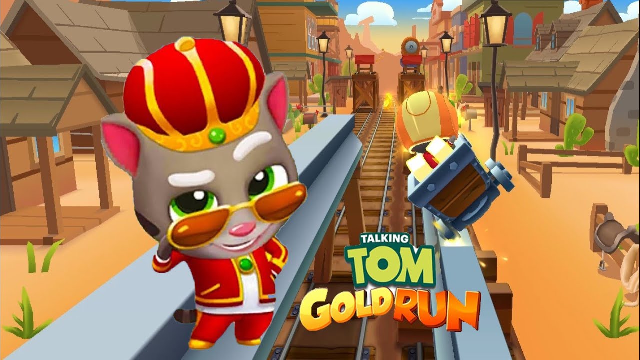 Talking Tom was finally able to run to train world - YouTube